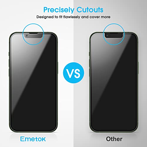 Emetok [6 in 1 Set for iPhone 13 Case, Yellowing Resistant, Soft Touch, Slim & Strong, Edges Reinforced Case for iPhone 13 6.1, Transparent