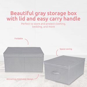 Compactor Gray Storage Drawer to Store Clothing, Bedding, Ornaments, Cube Organizer Bins Cardboard with Mottled Fabric, Boston - Size L Storage box (L, Boston)