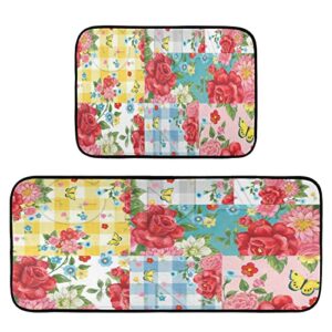 rose flower butterfly kitchen mats the flower floral kitchen rugs runner laundry rug non slip floor door mats soft doormats carpet home decor set of 2