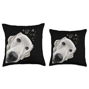 Akbash Dog Gifts Funny Curious Akbash Dog Throw Pillow, 16x16, Multicolor