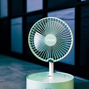 Portable Fan & Essential Oil Diffuser – Foldable Standing or Desk Fan with Night Light, Air Diffuser, Humidifier – 24 Hr. Run Time (Green)