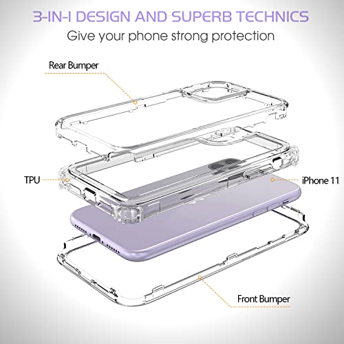 Megalucky for iPhone 11 Case, Clear TPU, Shockproof Protective Phone Case for iPhone 11 6.1inch (Clear)