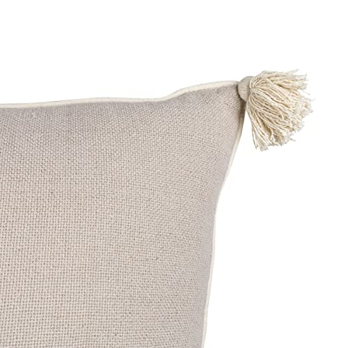 Foreside Home & Garden Taupe 30X30 Hand Woven Filled Oversized Pillow