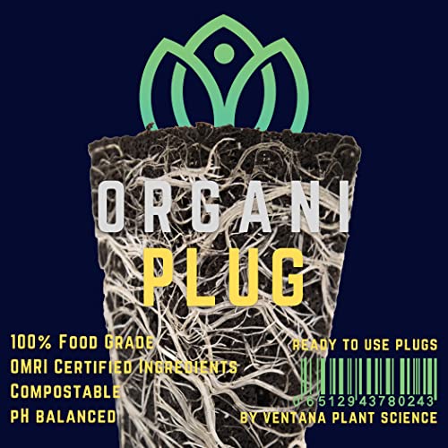 VPS OrganiPlug Hydroponic Seed Starter Plugs, 100 Pack, Rapid Root Planting Pods for Seedling, Clone, Cutting, Promotes Plant, Flower, Vegetable Growth w/Organic Soil Ingredients, Fits Standard Tray