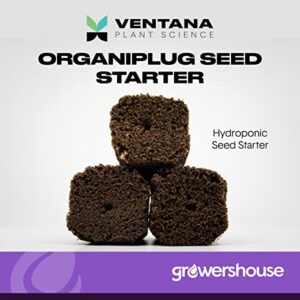 VPS OrganiPlug Hydroponic Seed Starter Plugs, 100 Pack, Rapid Root Planting Pods for Seedling, Clone, Cutting, Promotes Plant, Flower, Vegetable Growth w/Organic Soil Ingredients, Fits Standard Tray