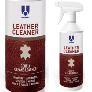 uniters leather cleaner foam solution - leather care stain remover & cleaner for car interior - car leather seat cleaner, faux leather, furniture, handbags, upholstery, shoes & more 500ml 16.9 oz