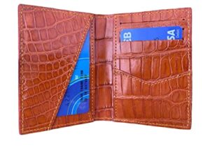 vietnam double side brown crocodile alligator leather skin credit cardholder, leather credit cardcase, leather creditcard cover