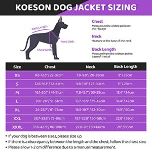 KOESON Winter Dog Coats, Windproof Super Warm Dog Snow Jackets for Cold Weather, Reflective Dog Fleece Vest Puppy Turtleneck Clothes for Small Medium Large Dogs for Walking, Hiking, & Running