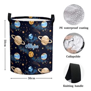 Galaxy Planets Stars Personalized Laundry Basket Clothes Hamper Storage Handle Waterproof, Custom Collapsible Large Capacity , for Bedroom Bathroom Toy Decoration