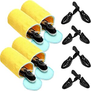 8 pcs shoes laundry bag adjustable shoe trees washing machine bag with zipper shoe cleaner kit 4 pair of shoe trees for women men canvas