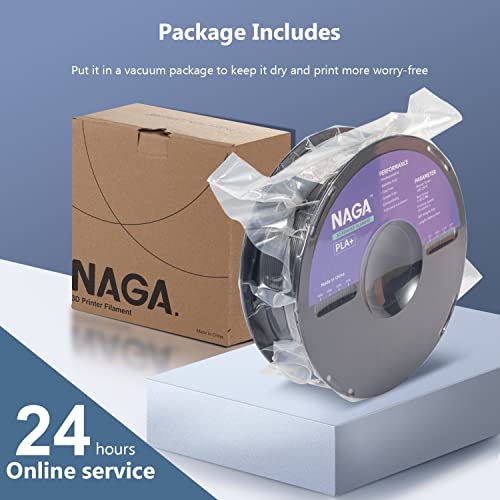 NAGA PLA Plus(PLA+) Filament 1.75mm, Strong Toughness Black PLA 1kg Spool(2.2lbs), PLA Pro 3D Printer Filament, Dimensional Accuracy +/- 0.02 mm, Fit Most FDM Printer