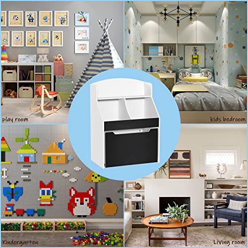 Toy Storage Organizer Kids Bookshelf Rolling Toy Box for Boys Girls Play Room Bedroom