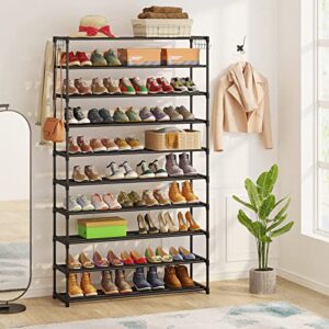 tribesigns 10 tiers shoe rack shoe shelf large capacity shoe organizer tall shoe storage for closet entryway, space saving shoe tower for living room hallwa