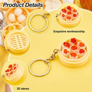 OLYCRAFT 10Pcs Mini Food Keychain Steamed Stuffed Bun Keychain Cute Delicious Food Keychain Accessories Creative Instant Key Ring for Phone and Bag Decoration