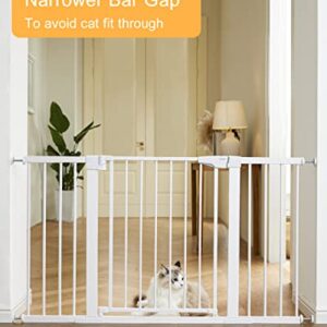 Mumeasy Baby Gate Extra Wide, 29.5"- 51.5" Pressure Mounted Dog Gate with Walk Through Door, Auto Close Pet Gate for Stairs,Doorways,House