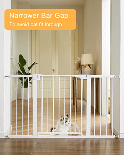 Mumeasy Baby Gate Extra Wide, 29.5"- 51.5" Pressure Mounted Dog Gate with Walk Through Door, Auto Close Pet Gate for Stairs,Doorways,House