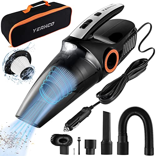 YEAHCO Car Vacuum Cordless Rechargeable, 4-in-1 10000Pa Car Vacuum Cleaner High Power Portable Vacuum Cleaner for Car, Mini Vacuum Handheld Vacuum Wet Dry Vacuum Cleaner for Car (black2)