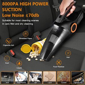 YEAHCO Car Vacuum Cordless Rechargeable, 4-in-1 10000Pa Car Vacuum Cleaner High Power Portable Vacuum Cleaner for Car, Mini Vacuum Handheld Vacuum Wet Dry Vacuum Cleaner for Car (black2)