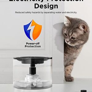 Ciays 67oz/2L Pet Water Fountain Automatic Cat Drinking Fountain Multi Filtration System Pet Water Fountain with LED Light and Filter for Cats and Small Dogs, Black (11104)