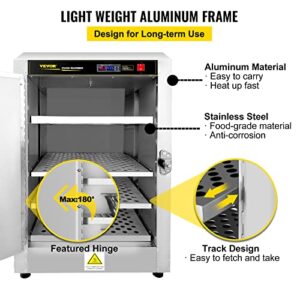 VEVOR Hot Box Food Warmer, 16"x22"x24" Concession Warmer with Water Tray, Four Disposable Catering Pans, Countertop Pizza, Patty, Pastry, Empanada, Concession Hot Food Holding Case, 110V UL Listed