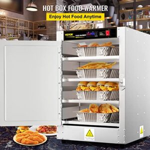 VEVOR Hot Box Food Warmer, 16"x22"x24" Concession Warmer with Water Tray, Four Disposable Catering Pans, Countertop Pizza, Patty, Pastry, Empanada, Concession Hot Food Holding Case, 110V UL Listed