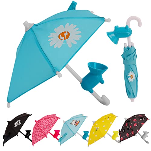 Cute phone Umbrella for Sun, Universal Adjustable Piggy Phone Sun Shade Cover, Fashion Stand Sun Visor with Silicone Suction Cup Mount Cell Phone Holder, Anti-Refection Glare Sun Shield(SkyBlue)