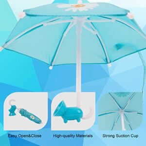 Cute phone Umbrella for Sun, Universal Adjustable Piggy Phone Sun Shade Cover, Fashion Stand Sun Visor with Silicone Suction Cup Mount Cell Phone Holder, Anti-Refection Glare Sun Shield(SkyBlue)