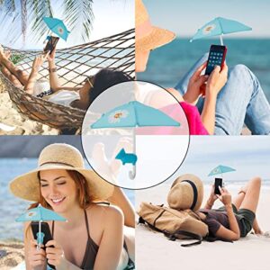 Cute phone Umbrella for Sun, Universal Adjustable Piggy Phone Sun Shade Cover, Fashion Stand Sun Visor with Silicone Suction Cup Mount Cell Phone Holder, Anti-Refection Glare Sun Shield(SkyBlue)