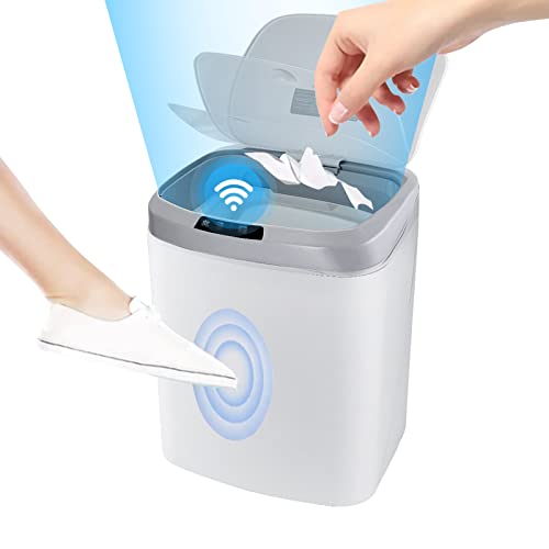 F FINEC 16L Automatic Touchless Trash Can, Motion Sensor Trash Can Smart Garbage Can with Lid for Kitchen Bathroom Bedroom Living Room Office