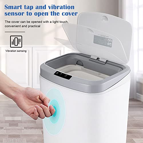 F FINEC 16L Automatic Touchless Trash Can, Motion Sensor Trash Can Smart Garbage Can with Lid for Kitchen Bathroom Bedroom Living Room Office