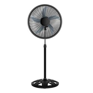 simple deluxe 18 inch pedestal stand fan 3 adjustable speed for indoor, bedroom, living room, home office & college dorm use, 18 inch, black