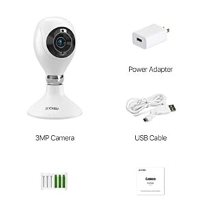 ZOSI C611 2K WiFi Indoor Home Security Camera for Baby Monitor/Nanny/Pet Cam with Phone app,Night Vision,2-Way Audio,Motion Detection,Cloud & SD Card Storage,Works with Alexa,24/7 Surveillance