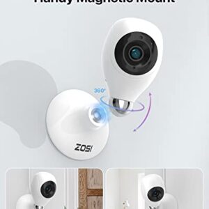 ZOSI C611 2K WiFi Indoor Home Security Camera for Baby Monitor/Nanny/Pet Cam with Phone app,Night Vision,2-Way Audio,Motion Detection,Cloud & SD Card Storage,Works with Alexa,24/7 Surveillance