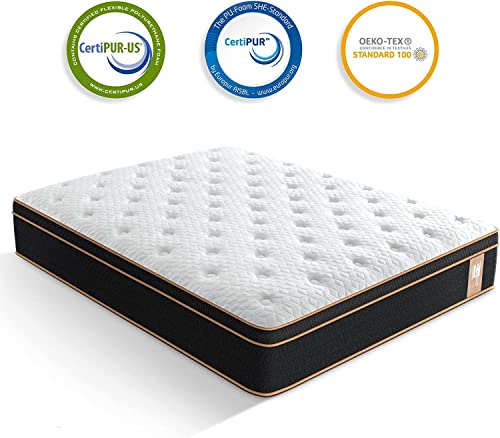 BedStory Twin Mattress in a Box 12 Inch Gel Memory Foam Hybrid Mattress, Individual Pocket Springs Bed for Motion Isolation & Pain Relief, Enhanced Cooling Bamboo Charcoa Infused, Medium Firm