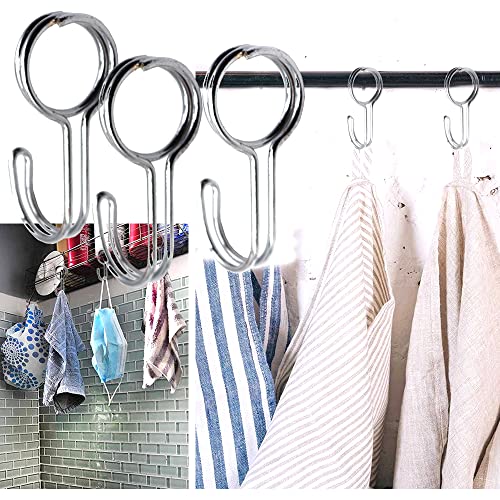 ZHome Stainless Steel Coat Hook Hat Bag Keys Rack/Rope Hooks Cord Hooks Hanging Hooks for Kitchen, Work Shop, Bathroom, Garden 5 Pcs