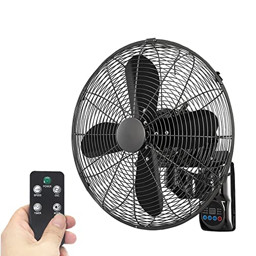 USGitke Wall-Mounted Fan with Remote Control 16 Inch/18 Inch Low Noise Three-Speed Adjustable Retro Fan (Color : Bronze, Size : 18In(50 X 55 * 30cm))