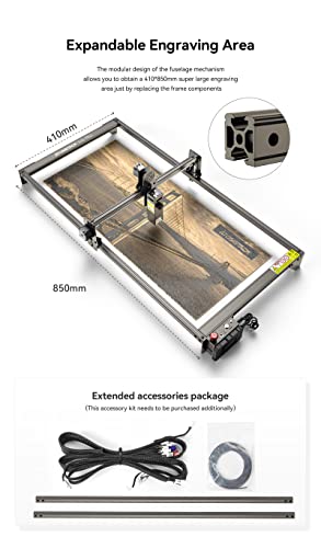 ATOMSTACK Laser Engraver S10 Pro, 10W Output Power Engraving Cutting Machine with 0.06 * 0.08mm Dual Compressed Spot for Wood and Metal, Acrylic, Leather, Black