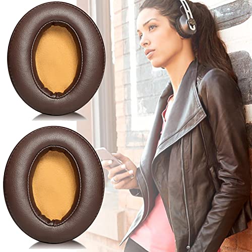 Aiivioll Compatible with Sennheiser Momentum 2.0 Ear Cushions, Isolating Headphone Cushion Memory Foam Replacement Earpads (Brown+Brown Net)