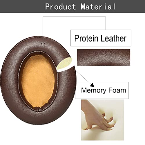 Aiivioll Compatible with Sennheiser Momentum 2.0 Ear Cushions, Isolating Headphone Cushion Memory Foam Replacement Earpads (Brown+Brown Net)