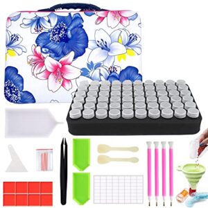 vaiieyo diamond painting storage containers, 60 slots eva shockproof beads storage diamond painting accessories,durable high capacity - diamond embroidery art craft jewelry beads rhinestones organizer