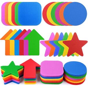 mckanti 96 pcs carpet markers sit dots, spot markers carpet circles nylon floor dots for kids teachers preschool kindergarten social distancing wait line up classroom decoration, 6 colors, 4 styles