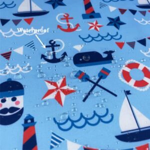 Sky Blue Upholstery Fabric by The Yard, Nautical Fabric for Home Decor,Starfish Anchor Fabric for Sewing Crafts, 1 Yard, SZRUIZFZ