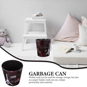 GANAZONO Rubbish Bin Trash Can Leather Wastebasket European Style Trash Bin Counter Top Garbage Container Bin Uncovered Waste Can for Bathroom Kitchen Home Office Waste Paper Basket