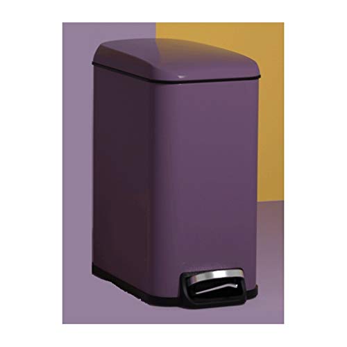 NENYAO Indoor Garbage Cans Outdoor Stainless Steel Foot-Operated Fog Purple Trash Can with Lid,Blocking Smell,Waste Paper Basket,for Hotel/Home/Bedroom/Kitchen,Etc. Trash Cans for Kitchen Bedroom