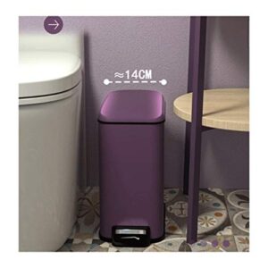 NENYAO Indoor Garbage Cans Outdoor Stainless Steel Foot-Operated Fog Purple Trash Can with Lid,Blocking Smell,Waste Paper Basket,for Hotel/Home/Bedroom/Kitchen,Etc. Trash Cans for Kitchen Bedroom