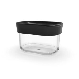 HELSIM Black Small 3-Piece Airtight Containers Set with Snap Seal Lids for Storage, Lunch, and Meal Prep, Dishwasher Safe