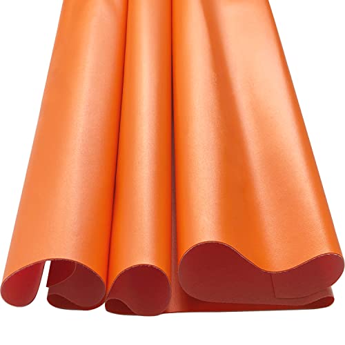 Large Soft Vinyl Upholstery Leather Fabric 1 Yard 56.3x36inch, 0.8mm Thick Texture Faux Leather Sheets, for Upholstery Crafts, Sofa, Car Seat, Handbag, Earrings, Hair Bows, DIY Crafts (Orange)