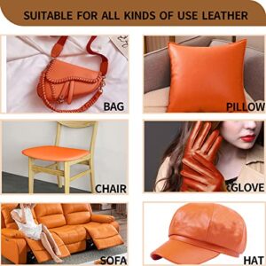 Large Soft Vinyl Upholstery Leather Fabric 1 Yard 56.3x36inch, 0.8mm Thick Texture Faux Leather Sheets, for Upholstery Crafts, Sofa, Car Seat, Handbag, Earrings, Hair Bows, DIY Crafts (Orange)