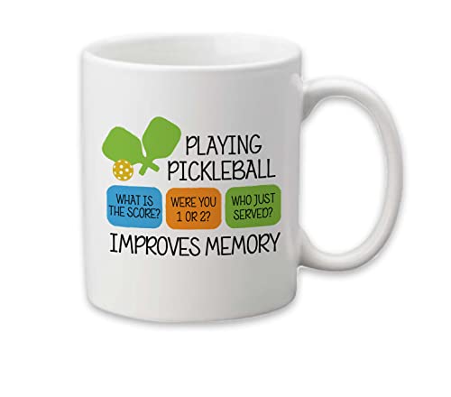 Pickleball Improves Memory Mug | Pickleball Accessories | Gift For Grandma | Gifts For Her | Mothers Day Gift | Unique Mom Gift | Gift for Pickleball Player | Pickleball Player Mug