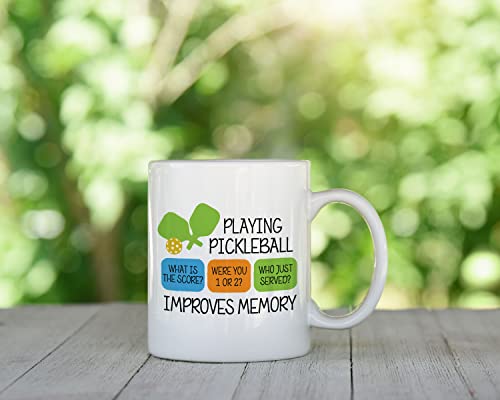 Pickleball Improves Memory Mug | Pickleball Accessories | Gift For Grandma | Gifts For Her | Mothers Day Gift | Unique Mom Gift | Gift for Pickleball Player | Pickleball Player Mug